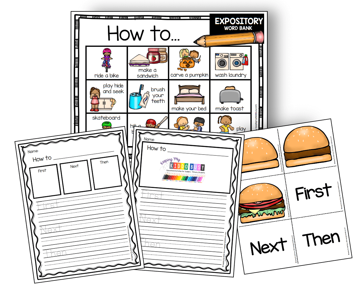 Expository "How-To" Writing FREEBIE — Keeping My Kiddo Busy