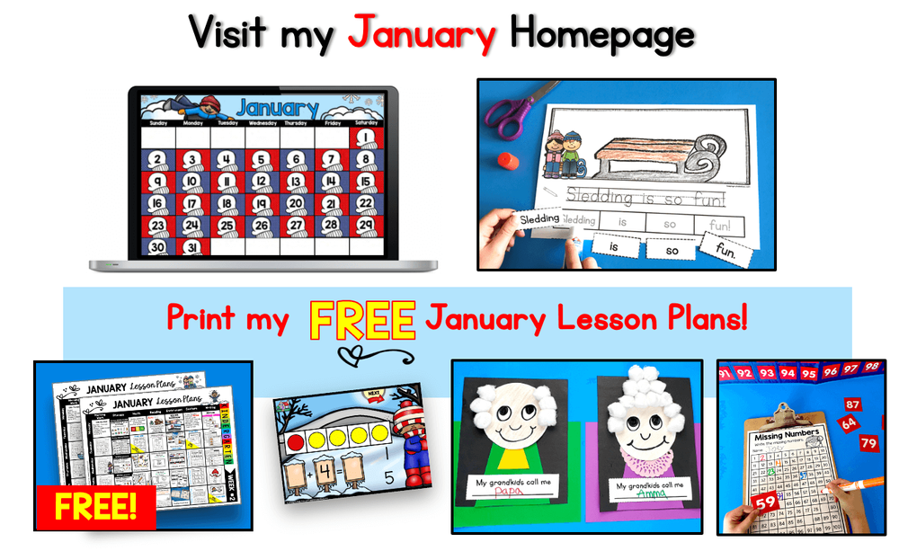 FREE Kindergarten Centers for January — Keeping My Kiddo Busy