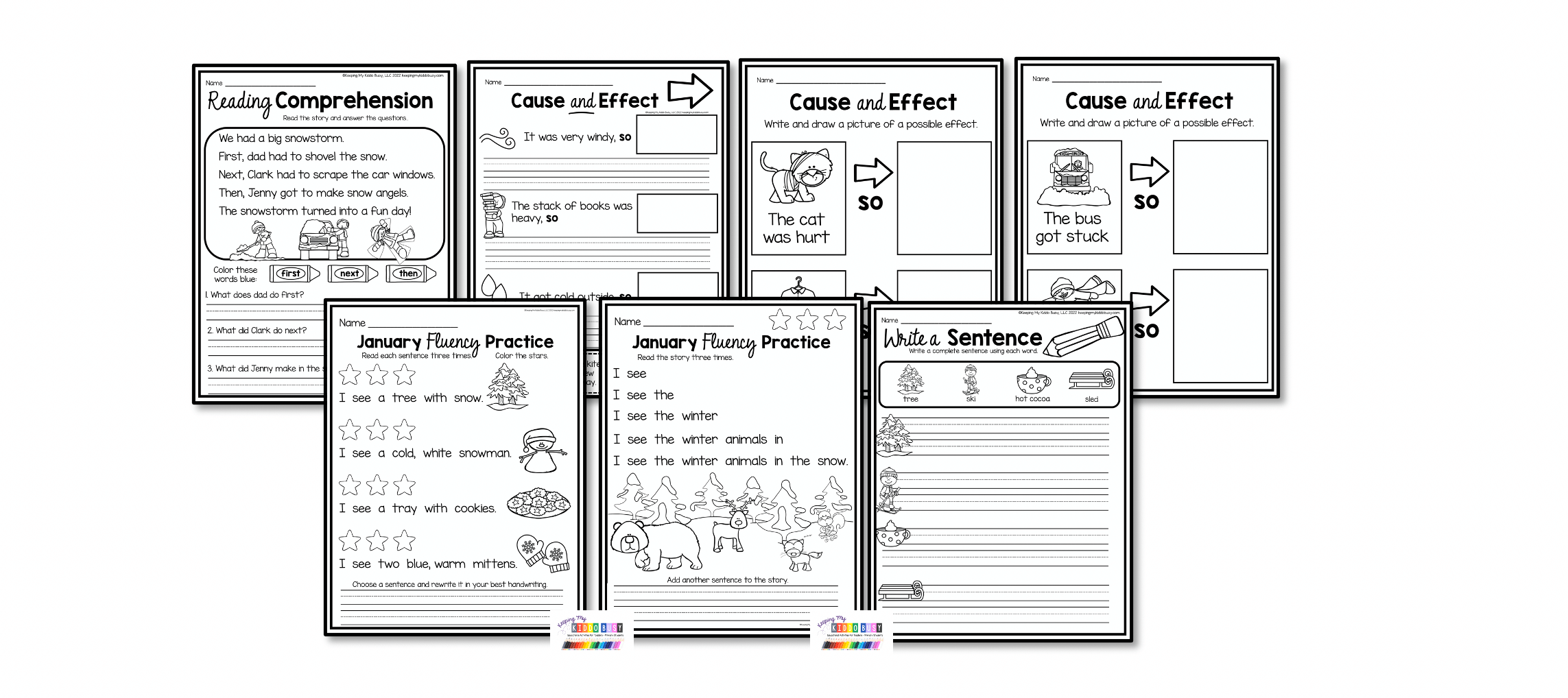 First Grade January Worksheets FREEBIES — Keeping My Kiddo Busy