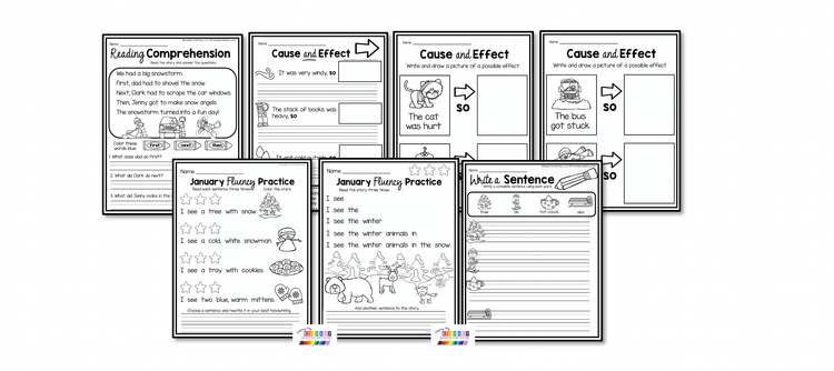 First Grade January Worksheets FREEBIES — Keeping My Kiddo Busy