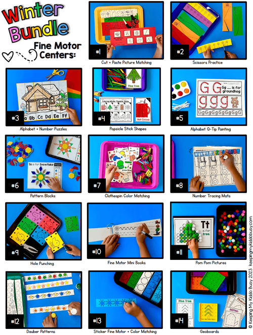 Winter Fine Motor Centers for Preschool and Kindergarten - FREEBIES ...