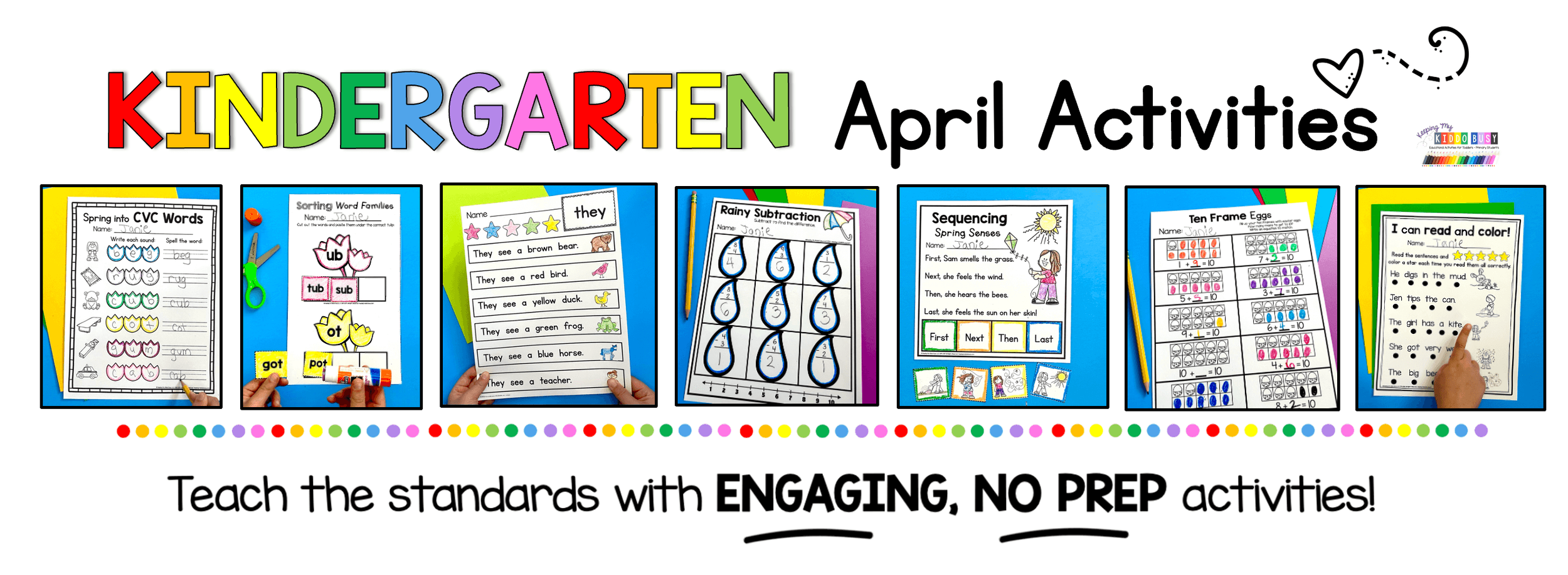 April in Kindergarten - FREE WORKSHEETS — Keeping My Kiddo Busy