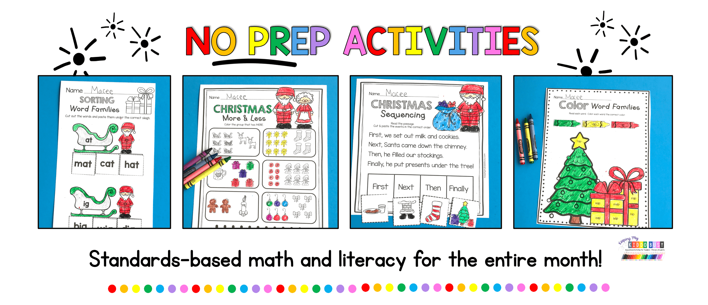 December Math and Literacy Pack - FREEBIES! — Keeping My Kiddo Busy