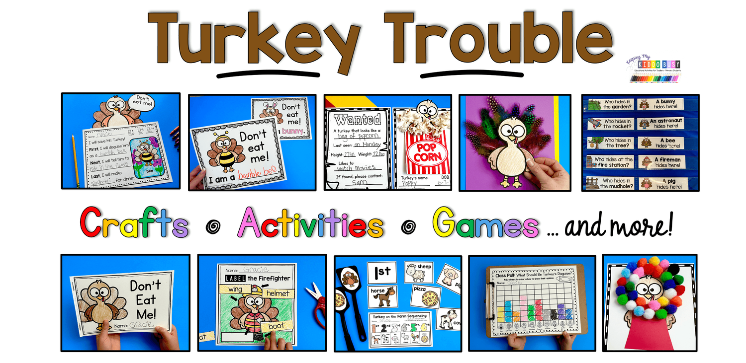 Turkey Trouble Activities and Crafts - FREE worksheets for Preschool ...