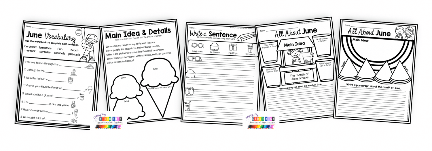 June activities and worksheets for first grade - FREEBIES — Keeping My ...