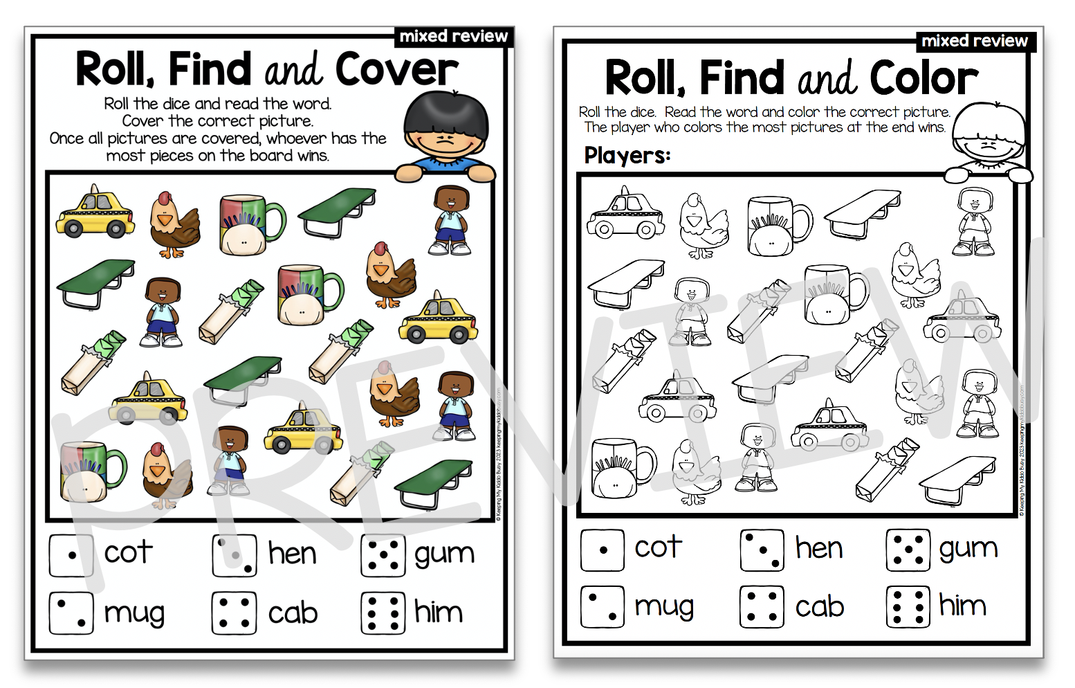 Phonics Games for Kindergarten and First Grade - FREE PRINTABLES ...