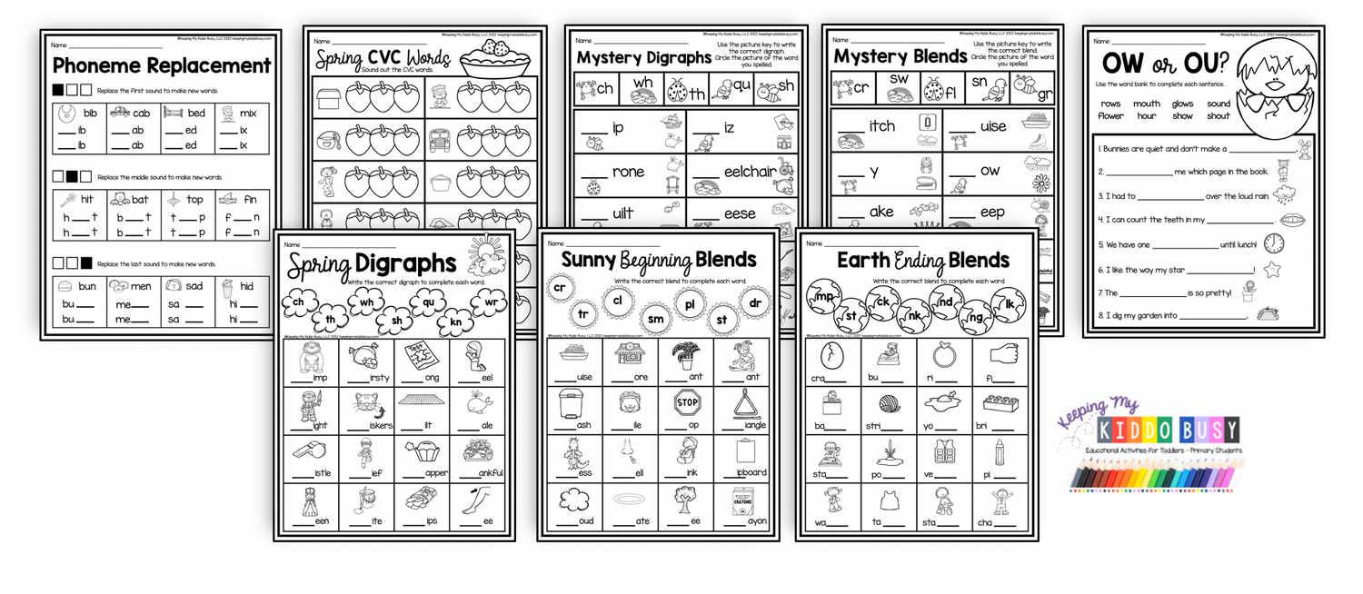 First Grade Activities for April FREE WORKSHEETS — Keeping My Kiddo Busy