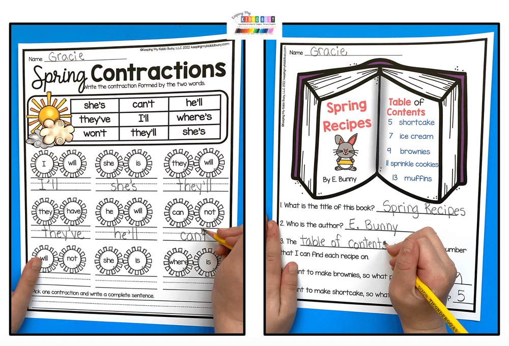 First Grade Activities for April FREE WORKSHEETS — Keeping My Kiddo Busy