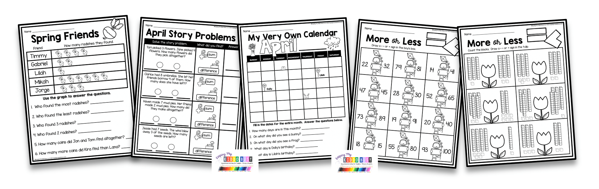 First Grade Activities for April FREE WORKSHEETS — Keeping My Kiddo Busy