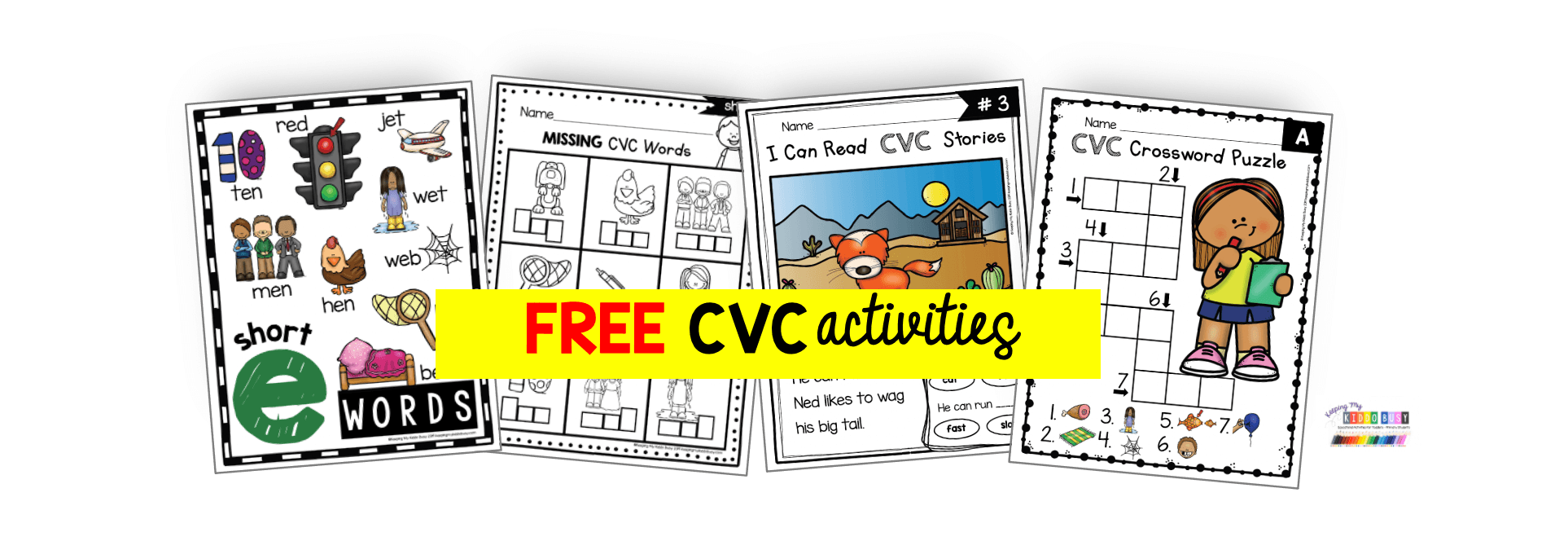 Free CVC Words Activities and Worksheets for Kindergarten — Keeping My ...
