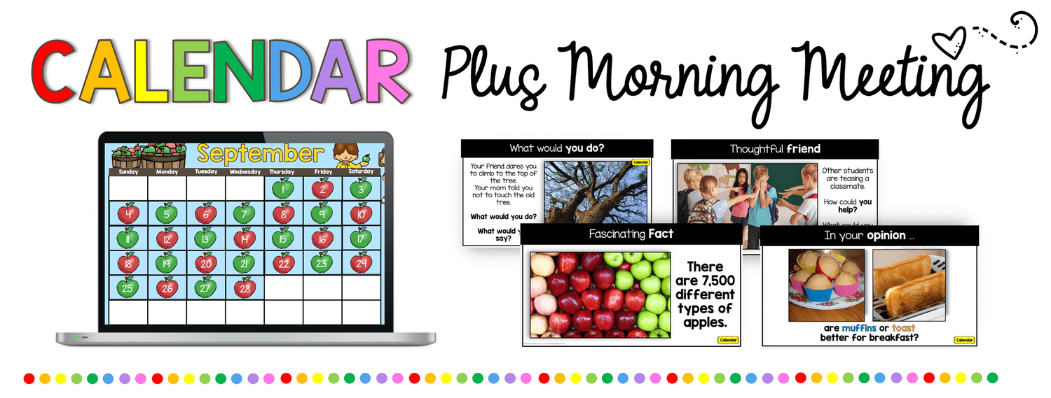September Calendar and Morning Meeting in Kindergarten — Keeping My ...