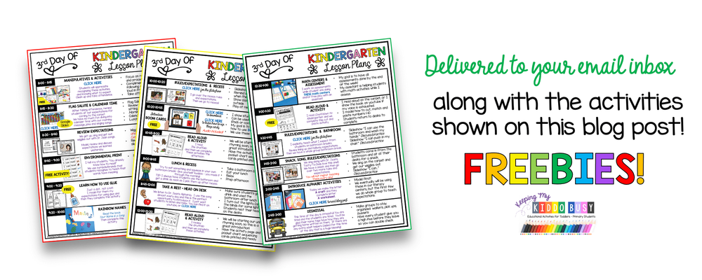 It is the third day of kindergarten! What do I teach? FREE UNIT ...