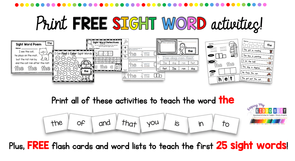 Sight Words — Keeping My Kiddo Busy