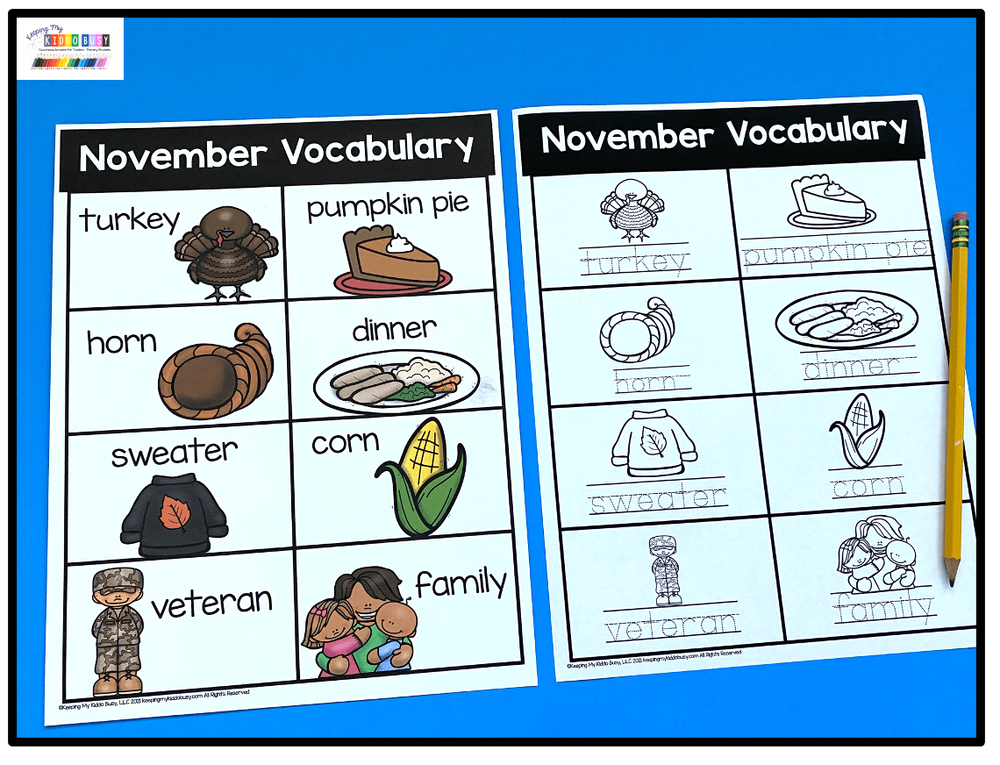 I See November Literacy Pack - Sight Words and Vocabulary — Keeping My ...