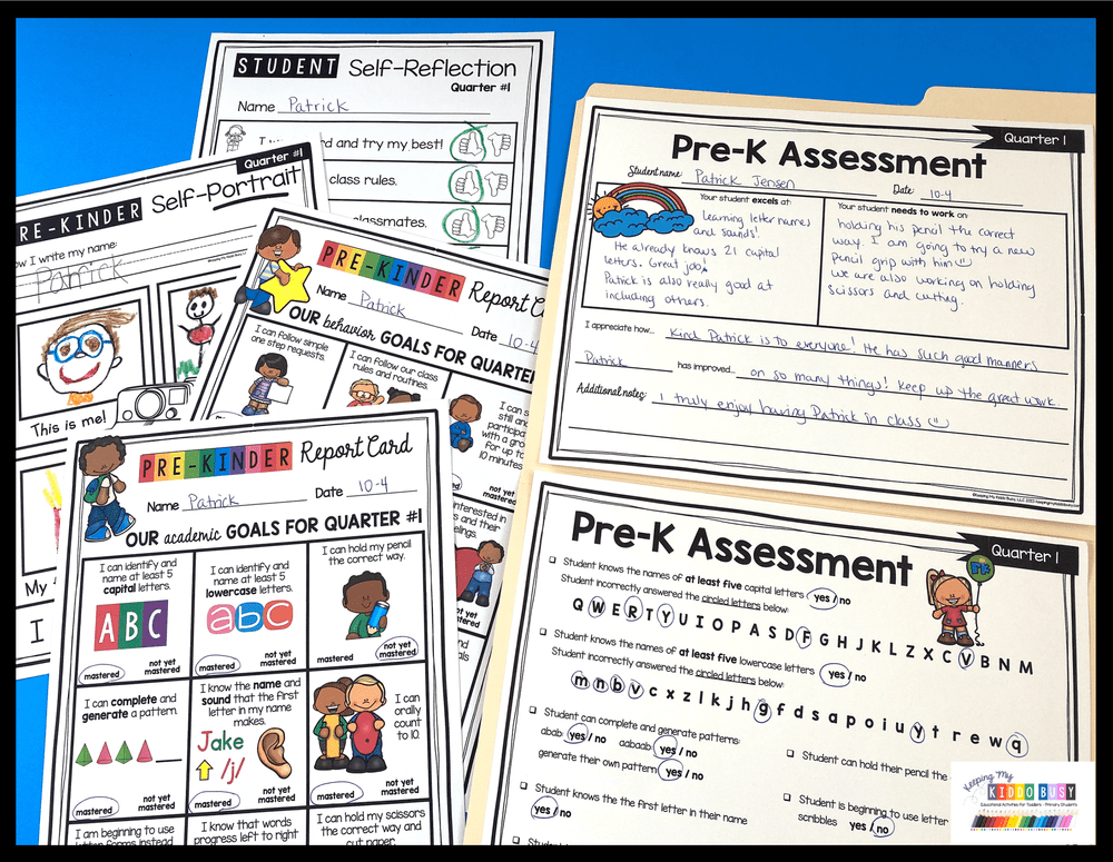 Pre-K Report Cards and Assessments FREE Download Transitional ...