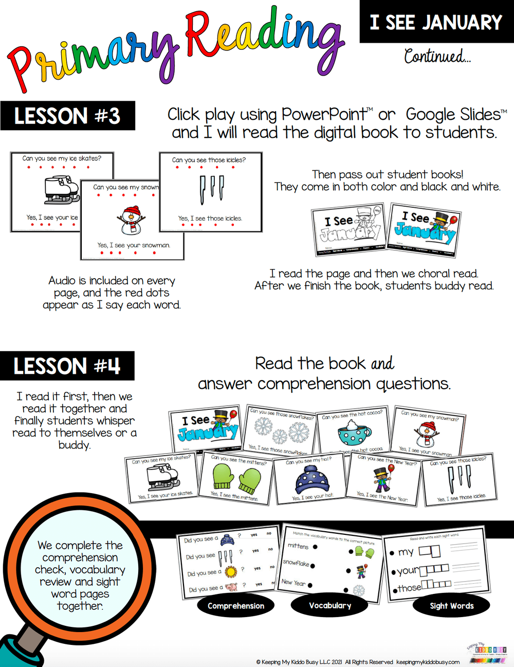 I See January Literacy Pack - Sight Words and Vocabulary WINTER ...