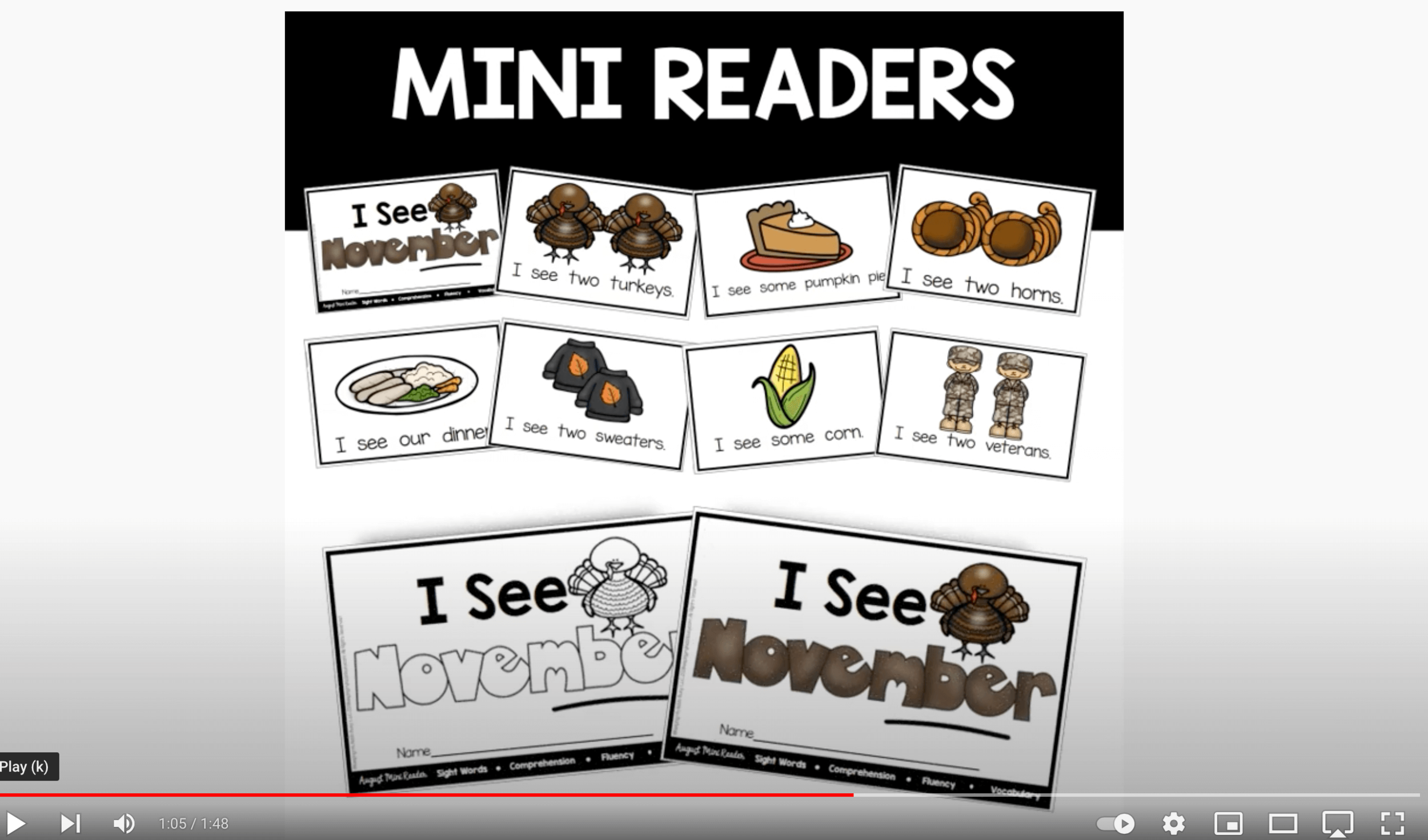 I See November Literacy Pack - Sight Words and Vocabulary — Keeping My ...