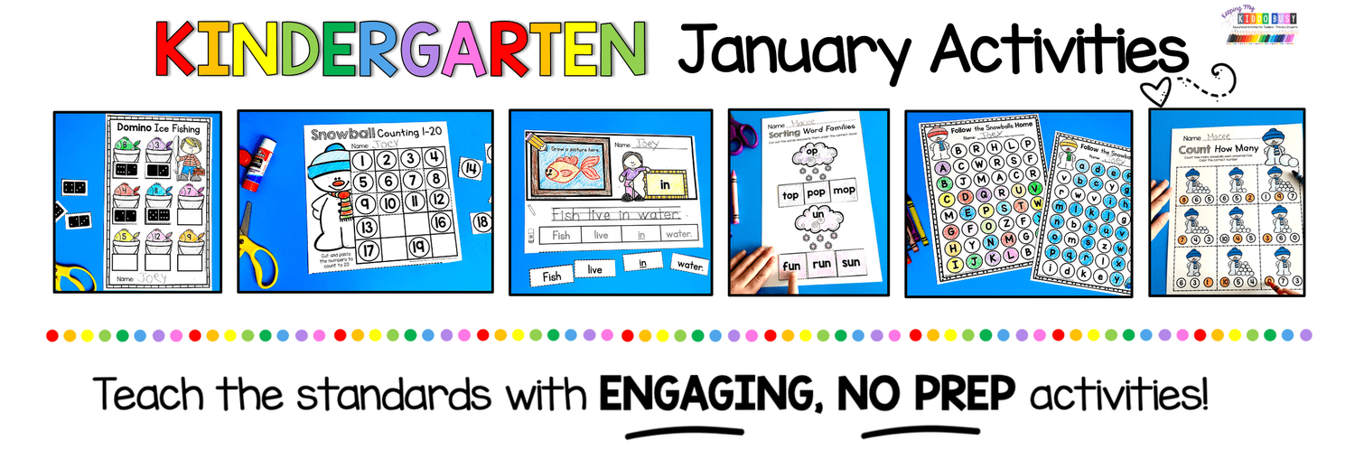 January No Prep Math & Literacy Pack - FREEBIES — Keeping My Kiddo Busy