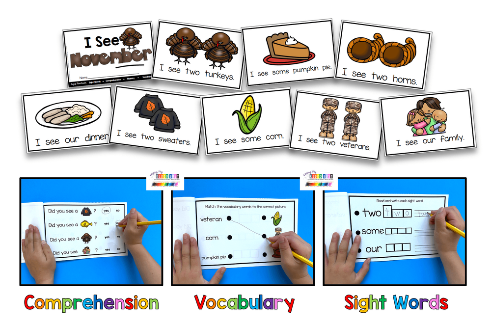 I See November Literacy Pack - Sight Words and Vocabulary — Keeping My ...