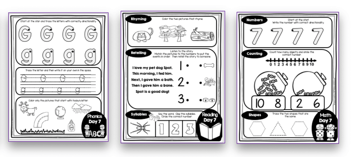 Fourth Day of Kindergarten - FREE LESSON PLANS — Keeping My Kiddo Busy