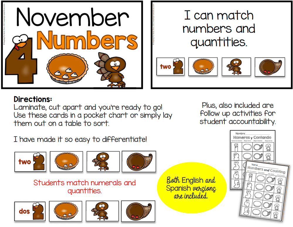 November Pocket Chart Centers — Keeping My Kiddo Busy