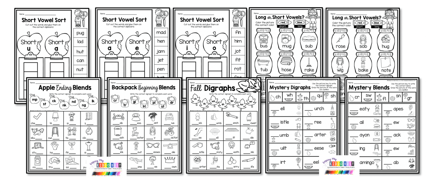 First Grade September Worksheets FREEBIES — Keeping My Kiddo Busy