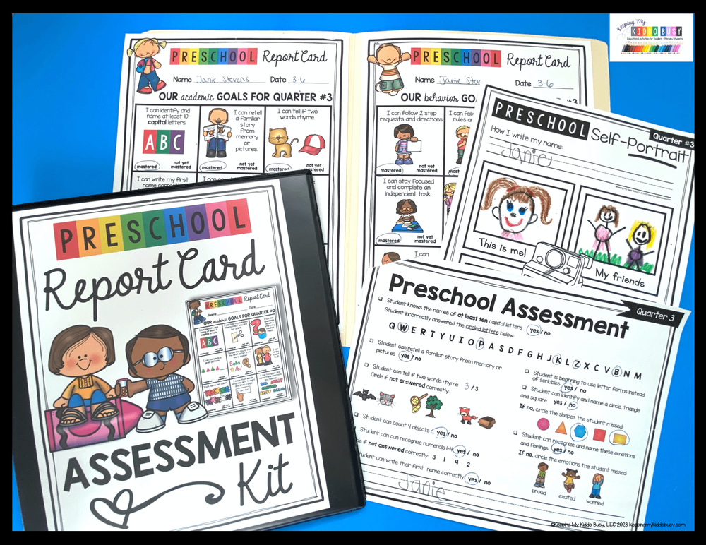 Preschool Report Card and Assessments FREE Download Parent Teacher ...