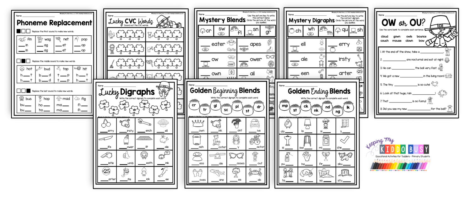 First Grade Activities for March FREE WORKSHEETS — Keeping My Kiddo Busy