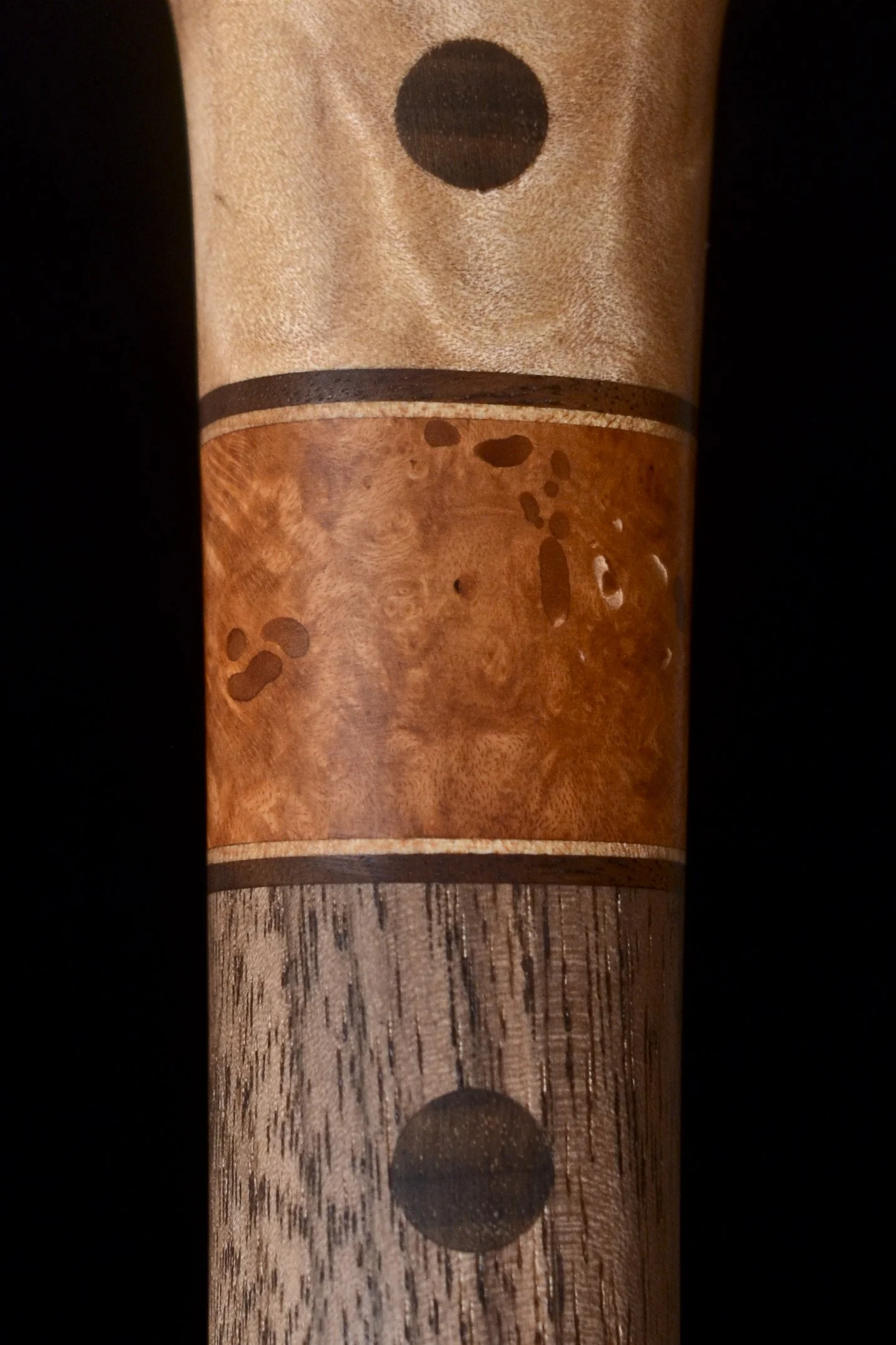 Quilted Maple and Walnut Cane — Gillis Canes, LLC