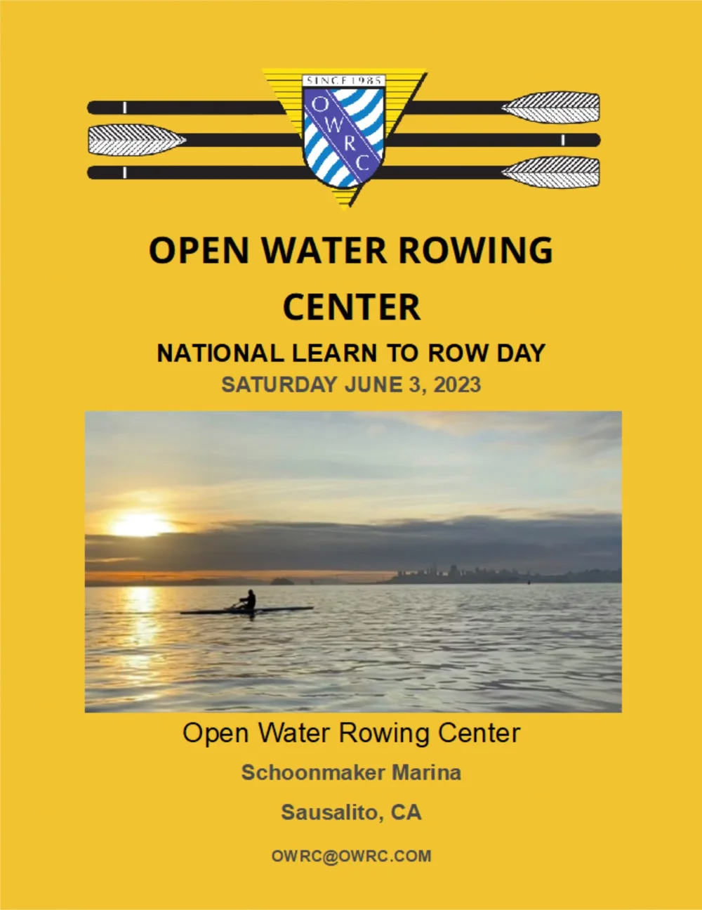 National Learn to Row Day — Open Water Rowing Center