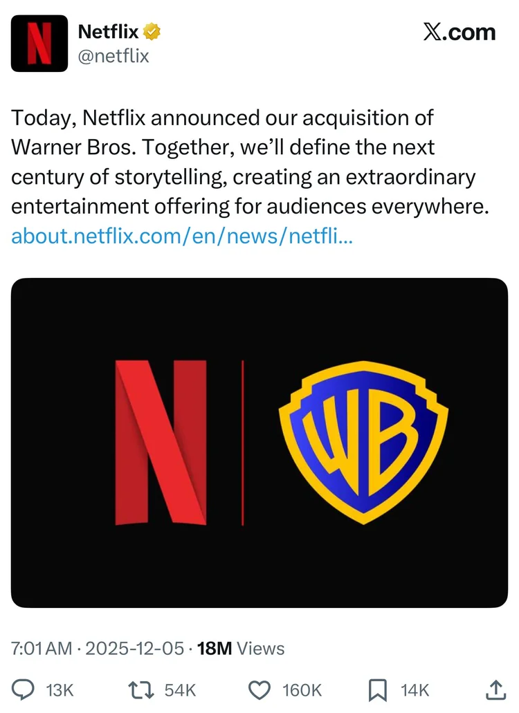 BREAKING: Netflix Is Buying Warner Bros. and HBO Max — World of Reel