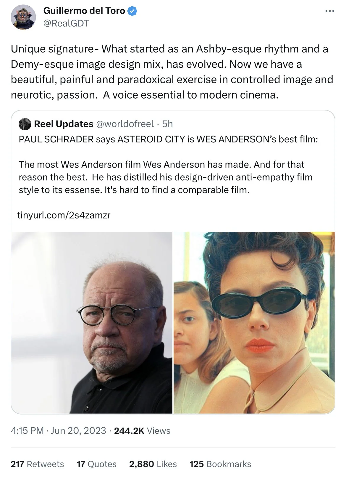 Guillermo del Toro says Wes Anderson is an Essential Voice of Cinema — World of Reel