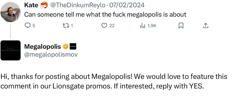 ‘Megalopolis' U.S. Poster Continues Weird Marketing Campaign — World of ...