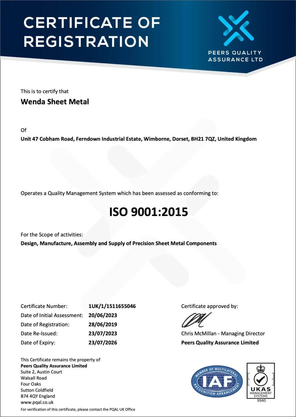 ISO 9001: 2015 Quality Assurance — Your Site Title