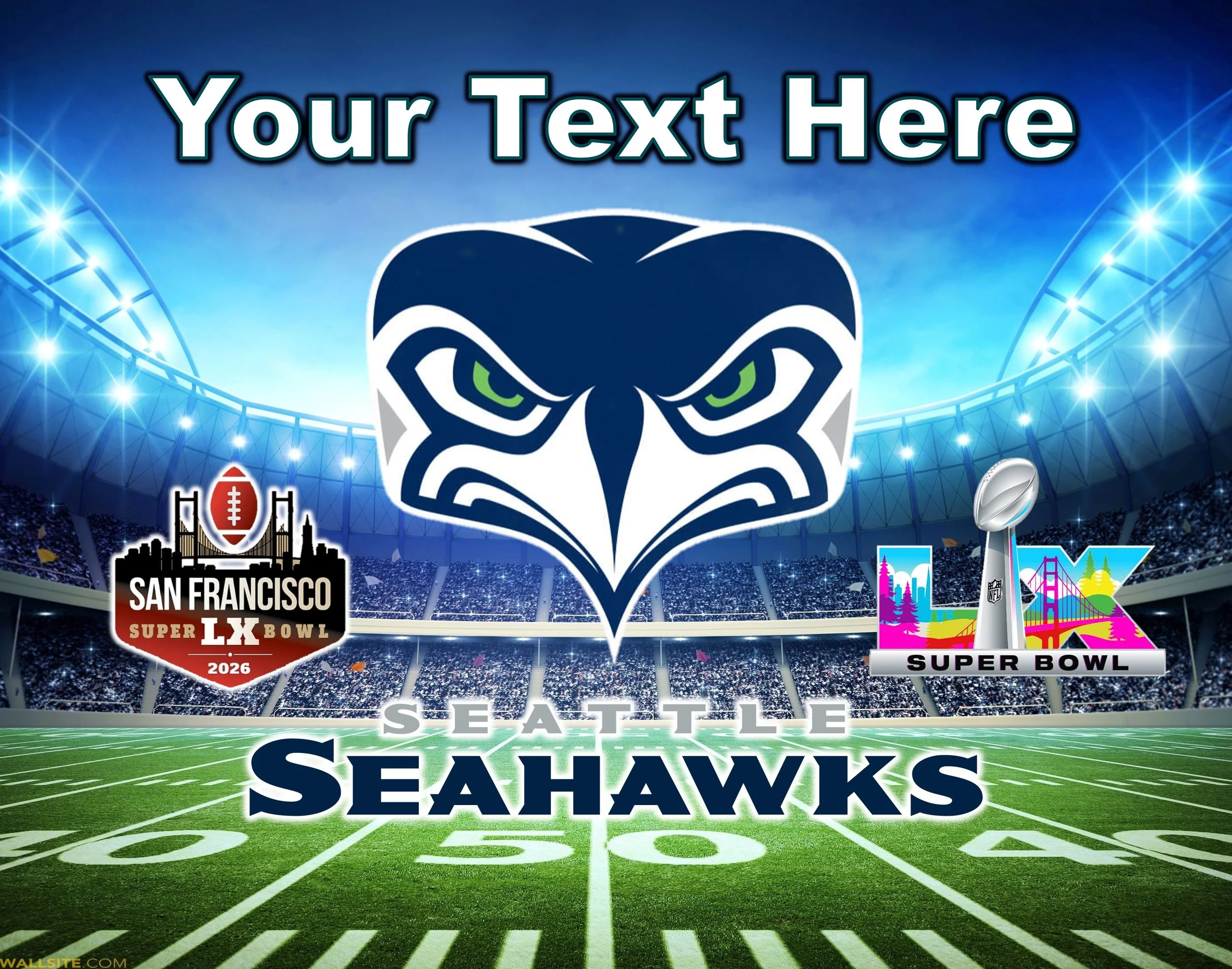 Super Bowl 2026 Seattle Seahawks Edible Image Cake Topper. — Choco House