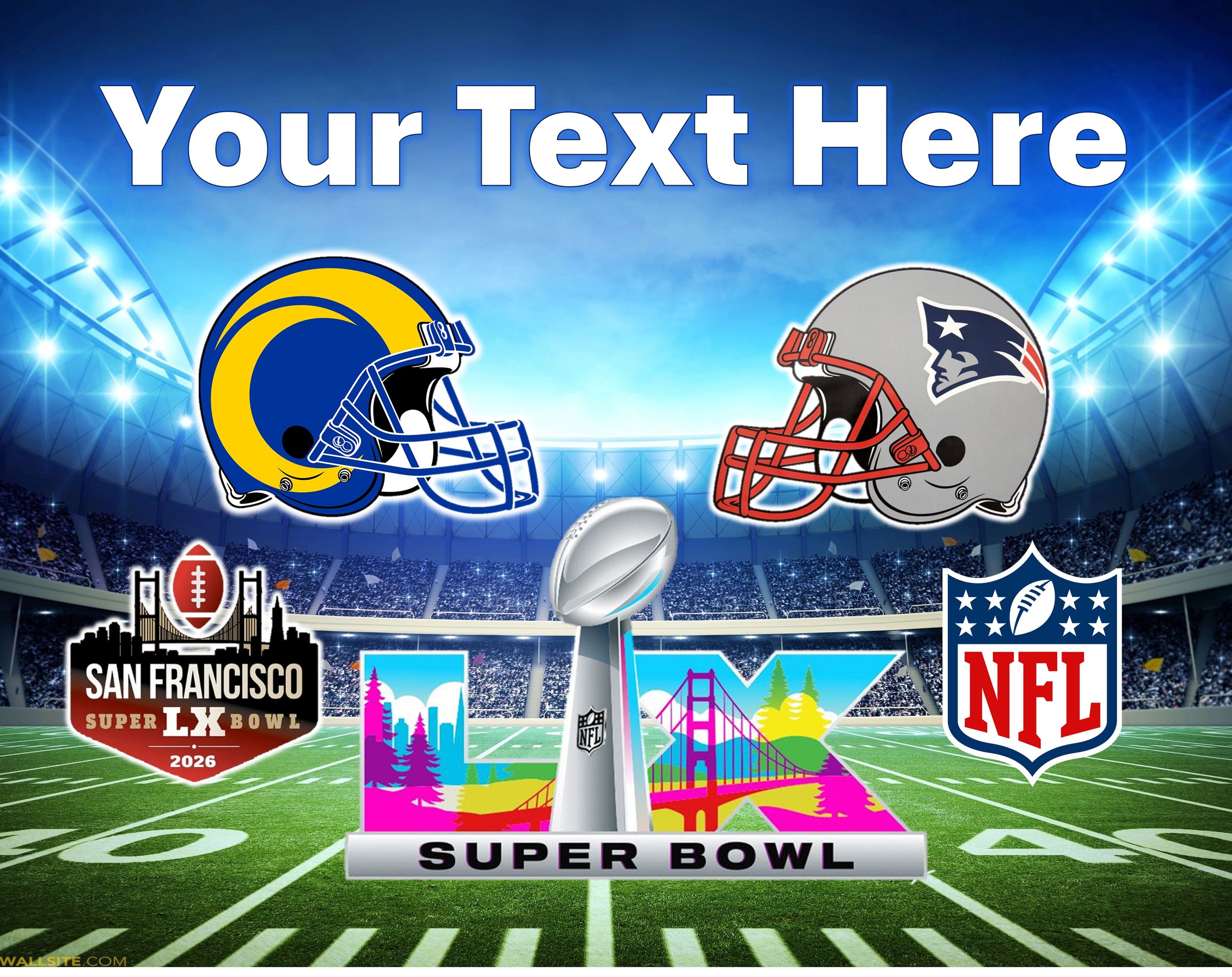 Super Bowl 2026 Los Angeles rams vs New England Patriots Edible Image ...