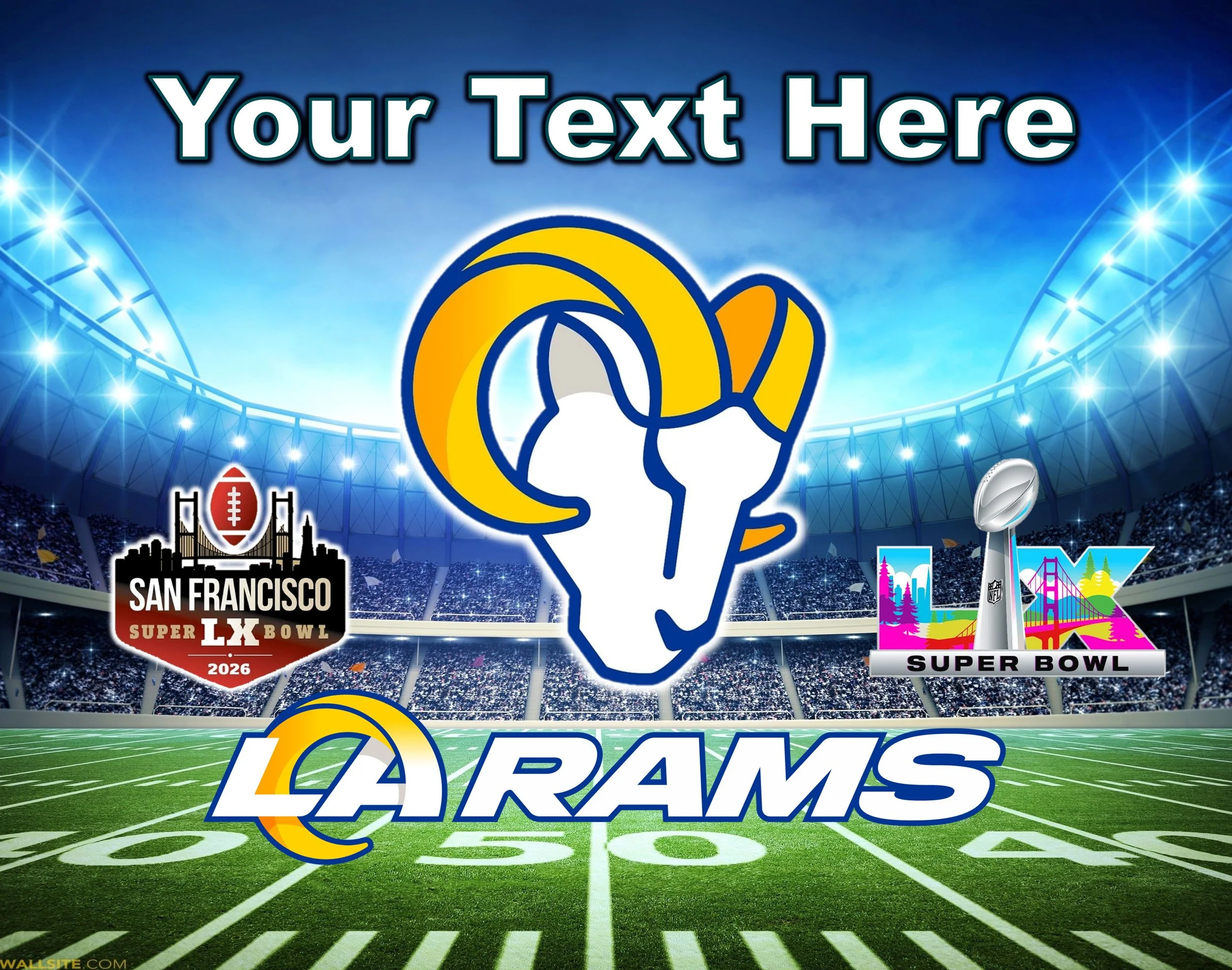 Super Bowl 2026 Los Angeles Rams Edible Image Cake Topper. — Choco House