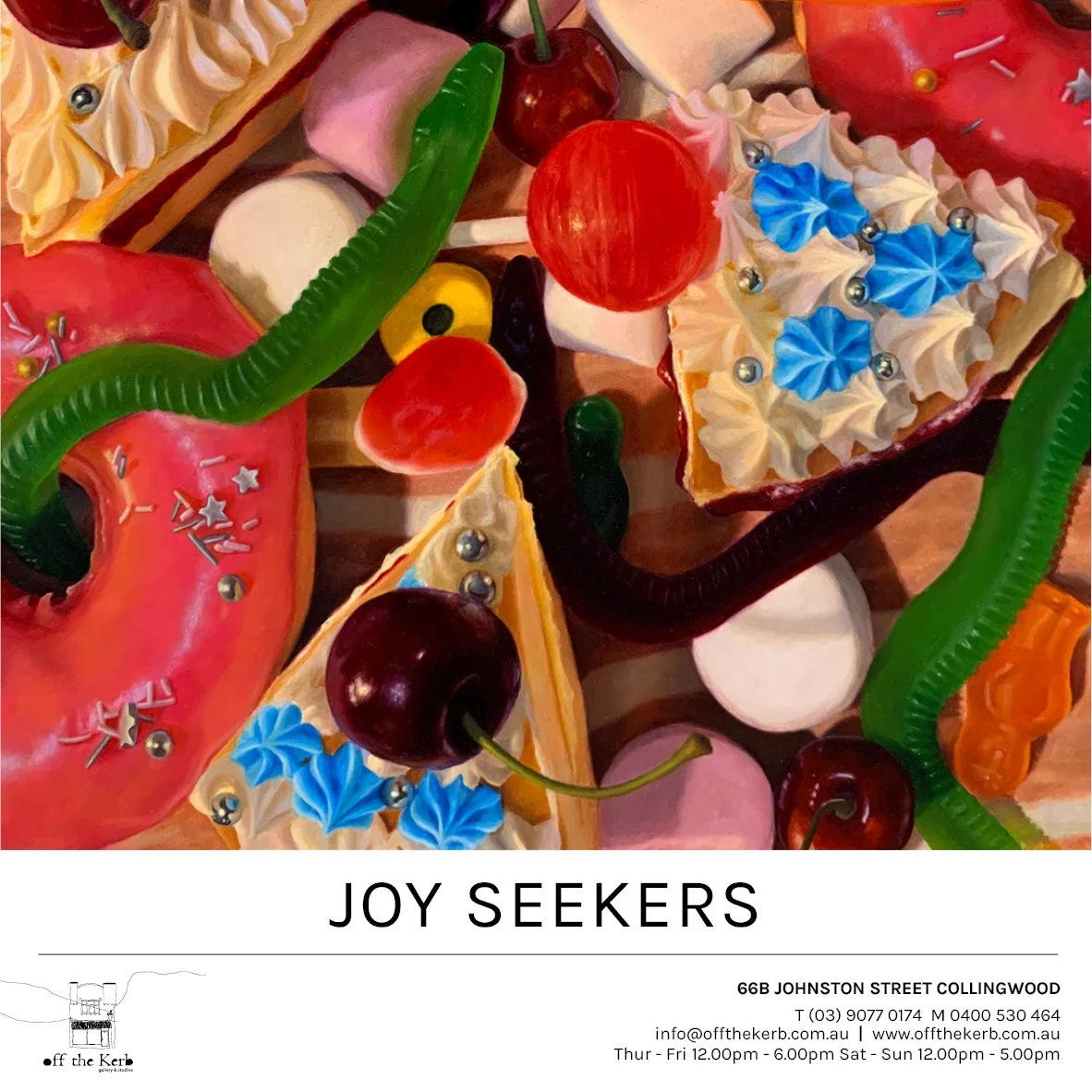 'JOY SEEKERS', OFF THE KERB GALLERY, MELBOURNE — RACHEL DERUM