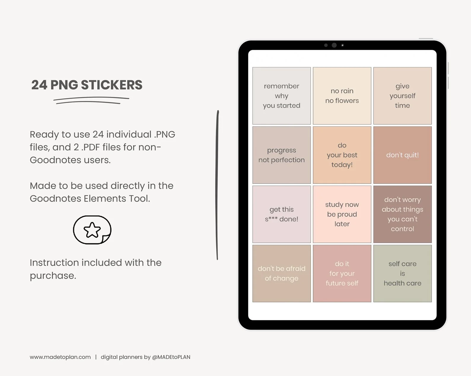 Positive Motivational Digital Stickers - 2026 Digital Planners by ...