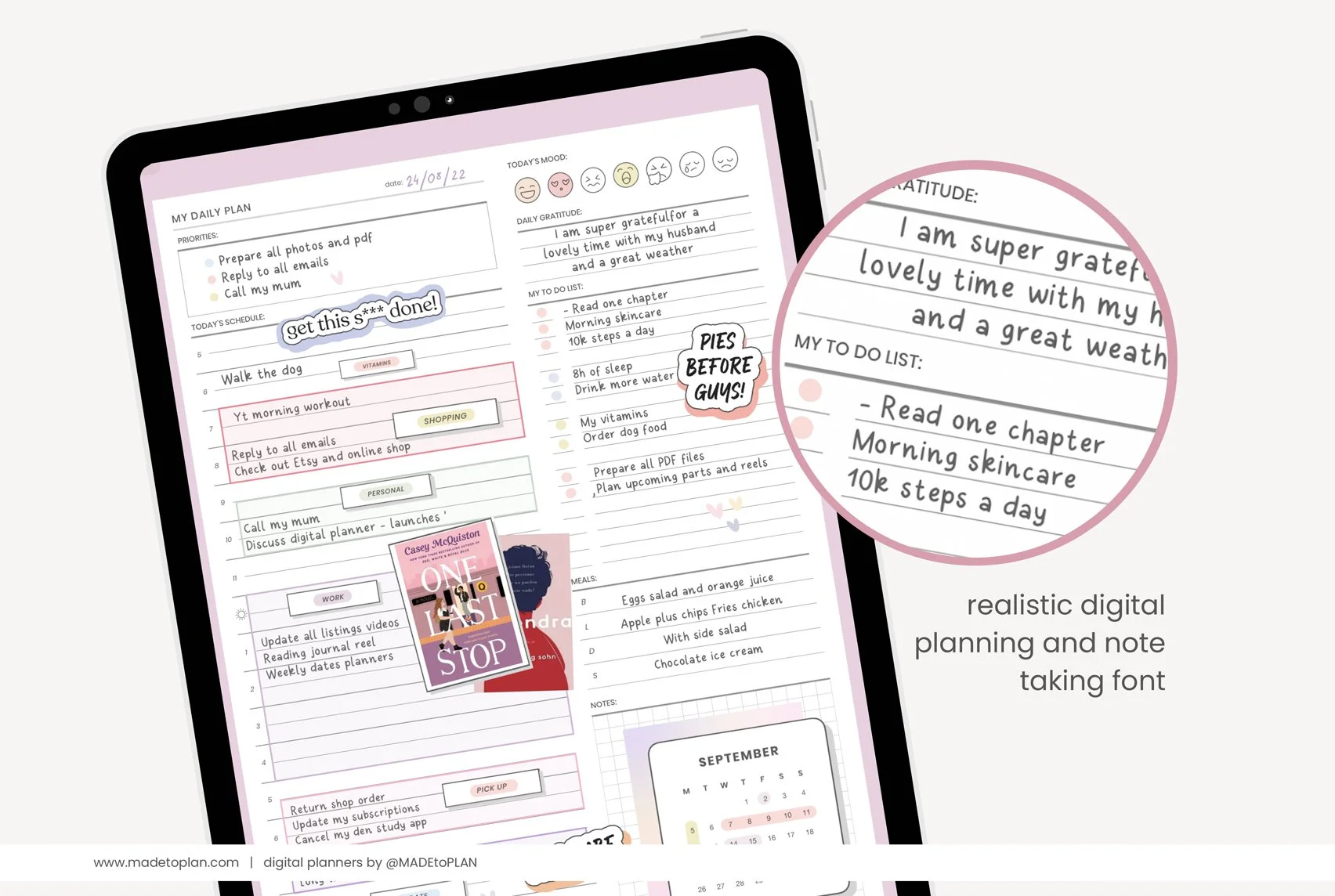 Kate's Journal Handwritten Font — 2024 Digital Planners by MADEtoPLAN