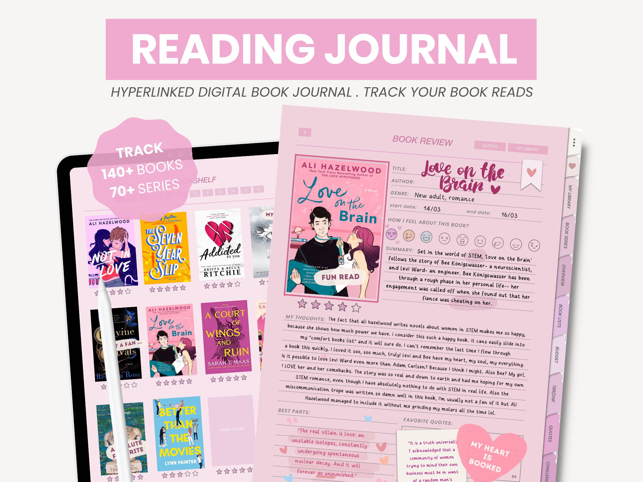 Digital Reading Journal - Digital Stationery by MADEtoPLAN