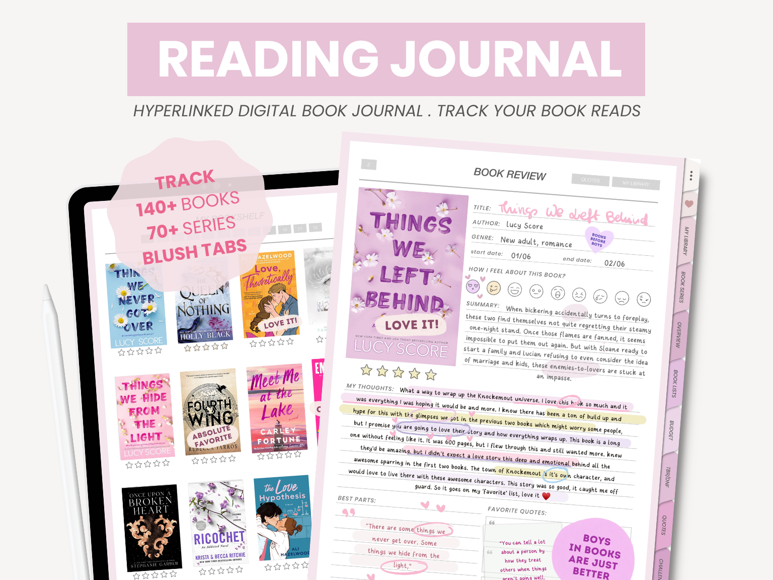 Digital Reading Journal - Digital Stationery by MADEtoPLAN