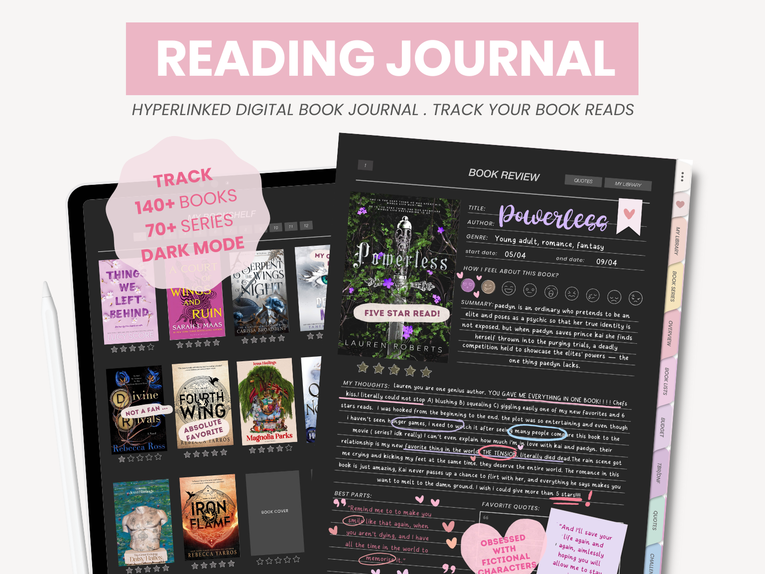 Digital Reading Journal - Digital Stationery by MADEtoPLAN