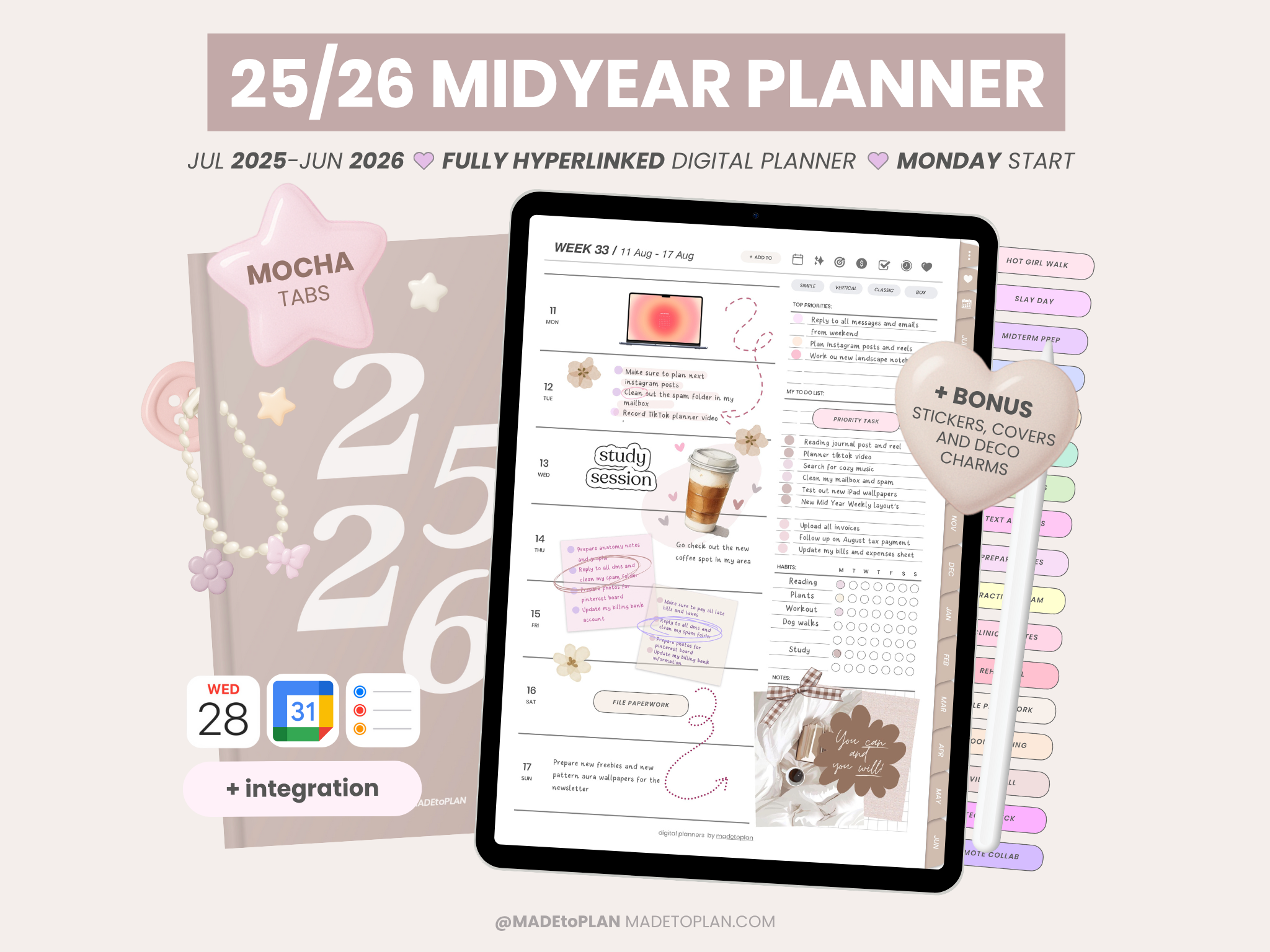 2025/26 PLANNERS - Digital Stationery by MADEtoPLAN
