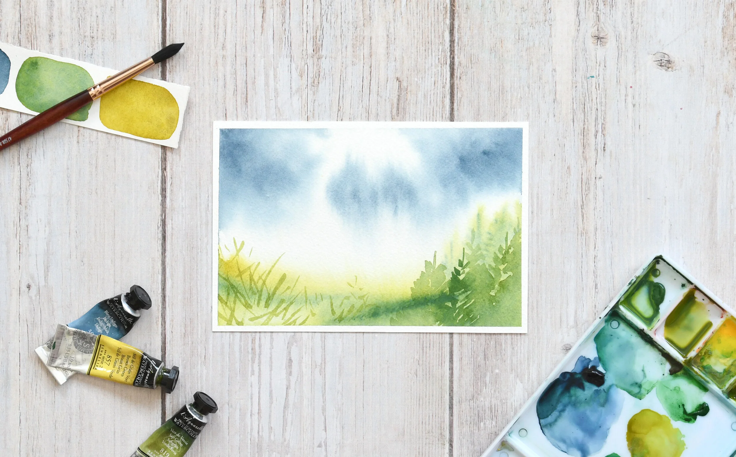 Peindre un paysage à l'aquarelle — Mirglis - Sarah Van Der Linden