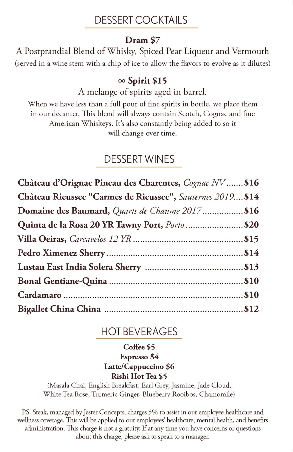 Dessert — P.S. Steak