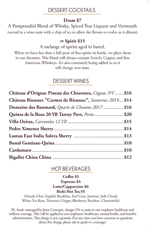 Dessert — P.S. Steak