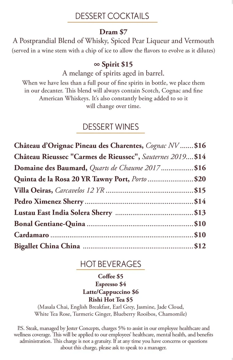 Dessert — P.S. Steak