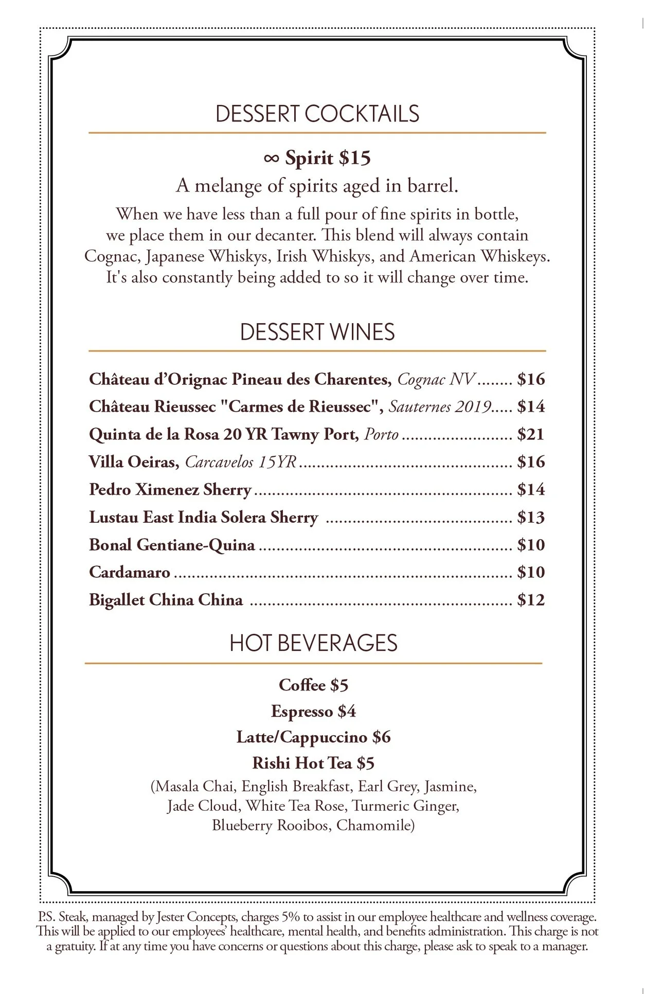 Dessert — P.S. Steak