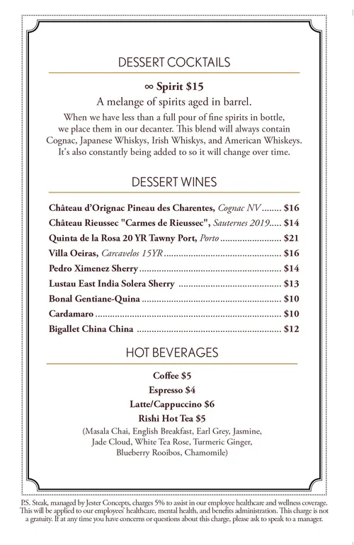 Dessert — P.S. Steak